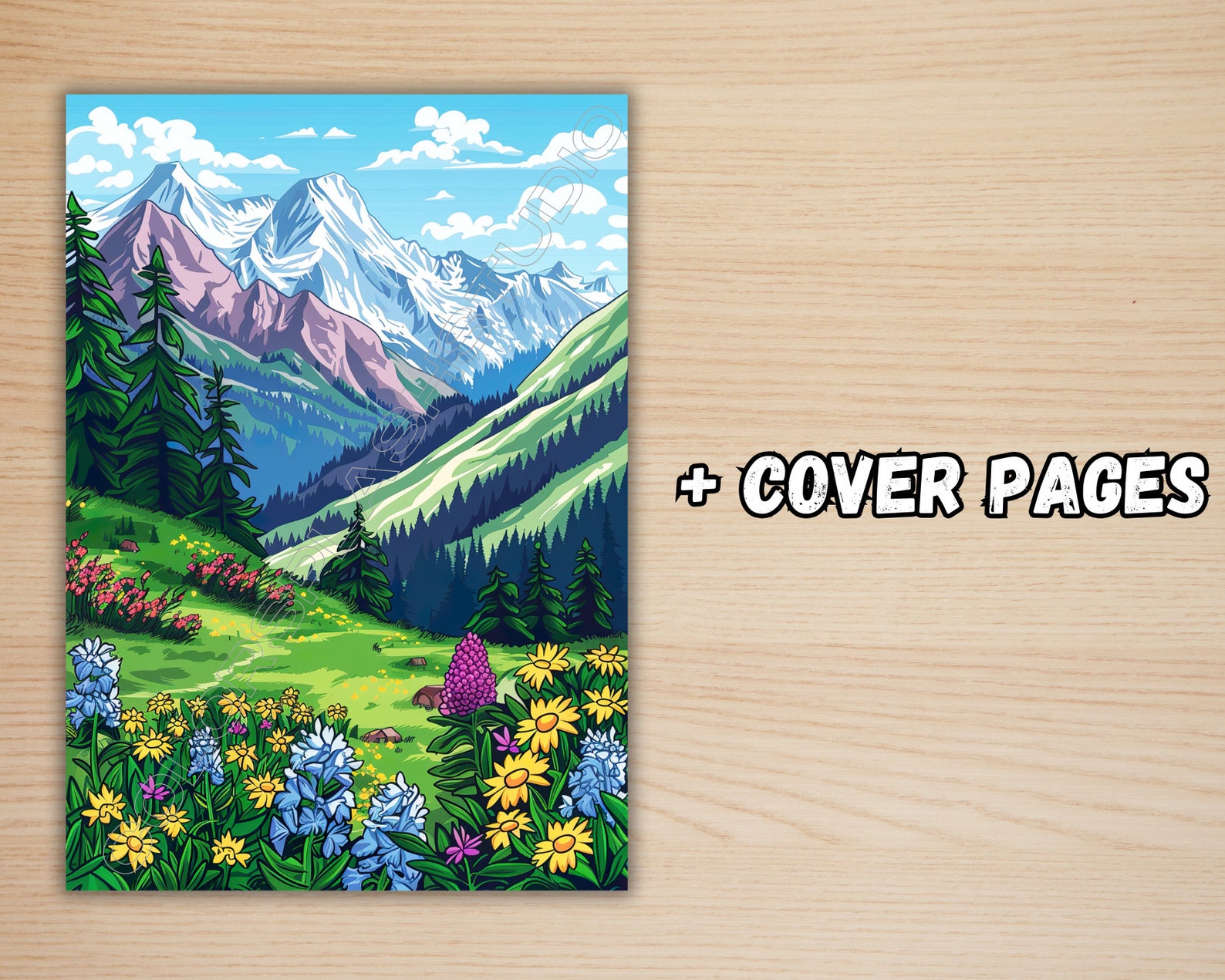 20 Beautiful Mountain Landscape Coloring Pages for Kids and Adults ...