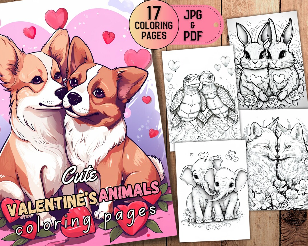17 Dating Animals Coloring Pages Pt.1, Valentine's Day Coloring Book ...