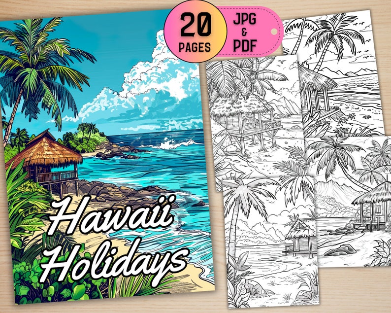 20 Hawaii Beach Coloring Pages for Kids and Adults in JPG and PDF ...