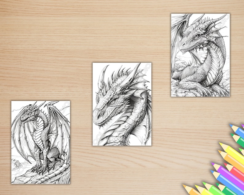 20 Realistic Fantasy Dragons Coloring Page Made for Kid and Adult ...