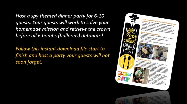Spy Themed Dinner Party Instructions - Etsy