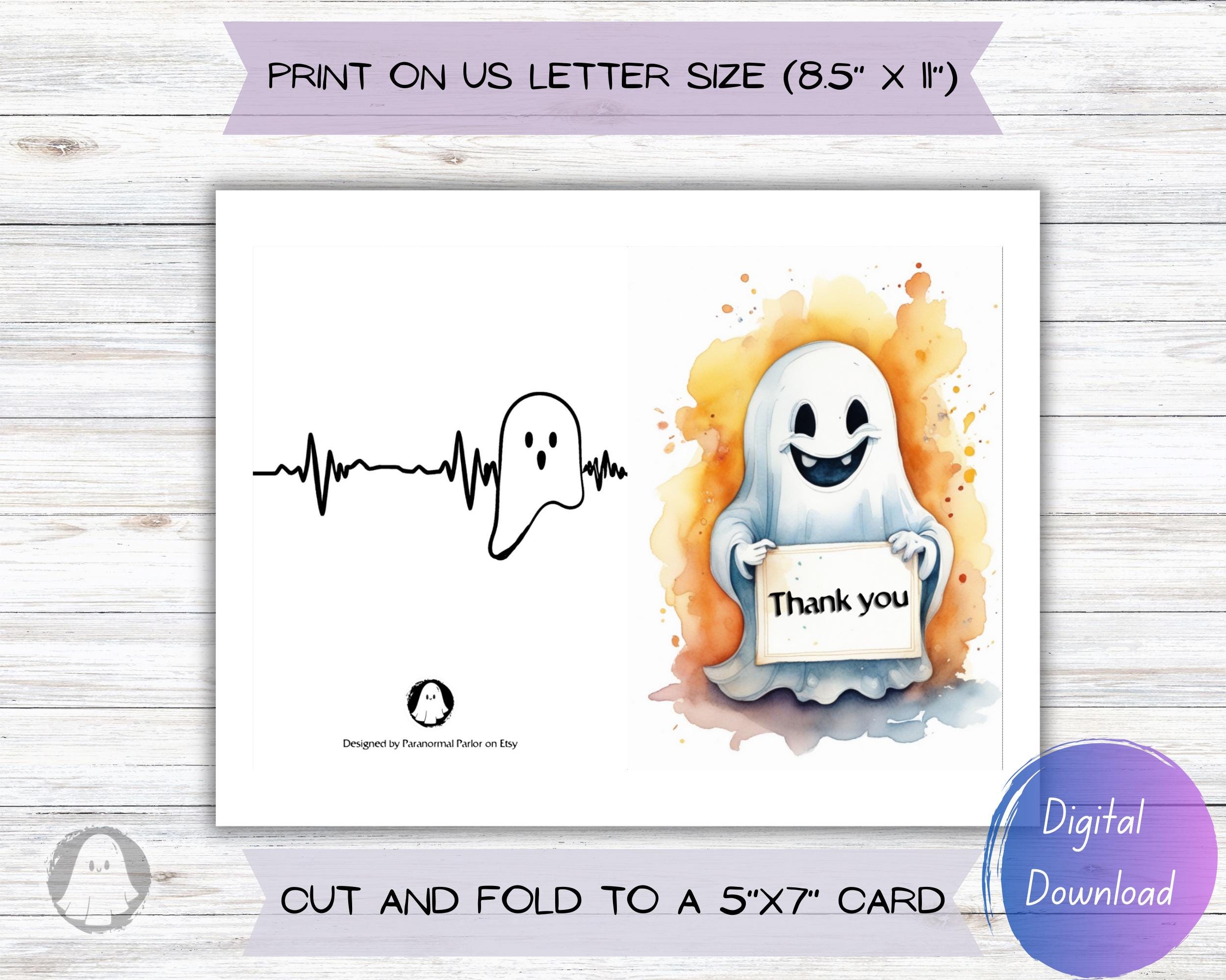 Printable Ghost Thank You Card | Ghost Hunting Card | Digital Download ...