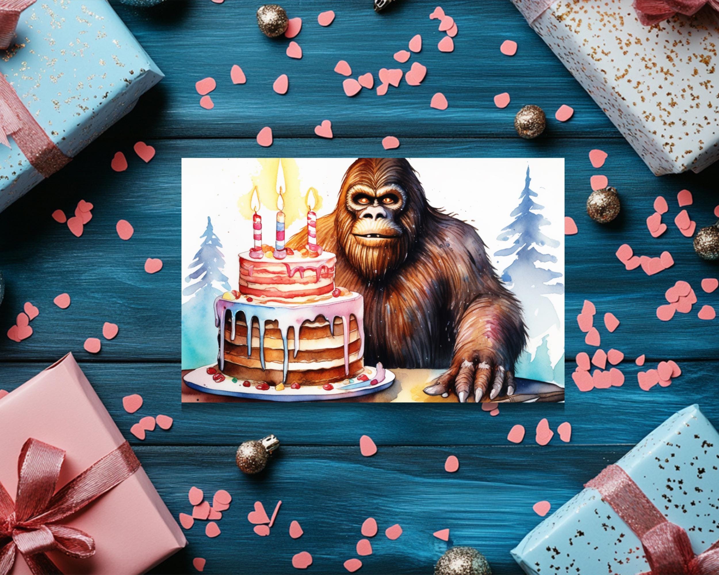 Unique Bigfoot Birthday Card | Fun and Printable Birthday Greeting ...