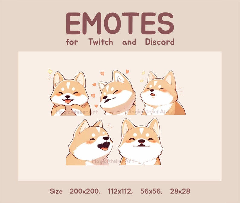 Twitch Emotes Discord Emotes Pack - Cute Dog Emotes - Etsy