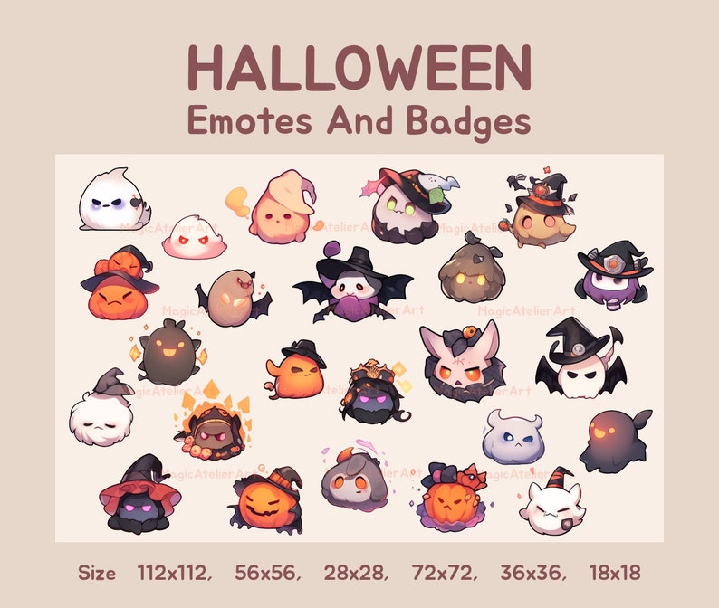 24 Twitch Emotes Twitch Badges Discord Emotes - Halloween Variety 7 ...