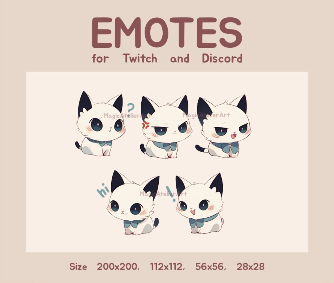 Gestos de Twitch y Discord Gestos lindos de gatos diminutos - Etsy México