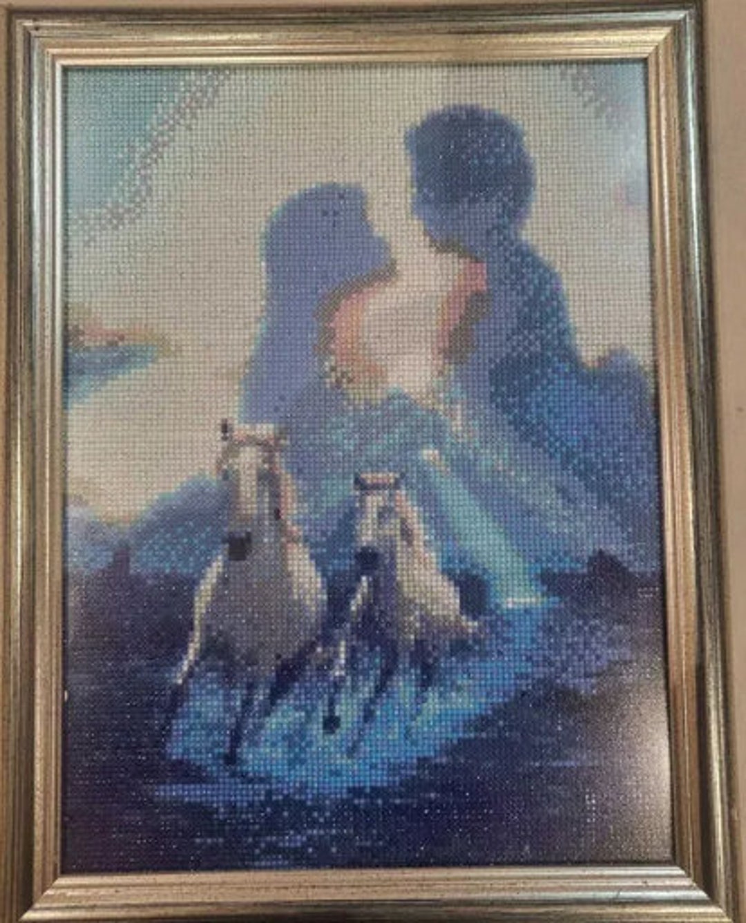 Diamond Tapestry Depicting a Man and Woman and Running Horses. - Etsy