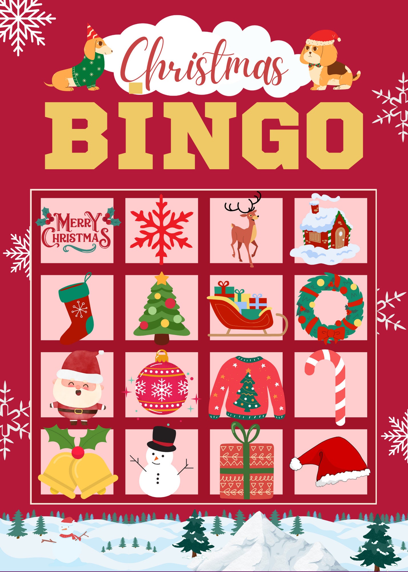 Christmas Bingo Cards, Printable Christmas Bingo, Christmas Party Game ...