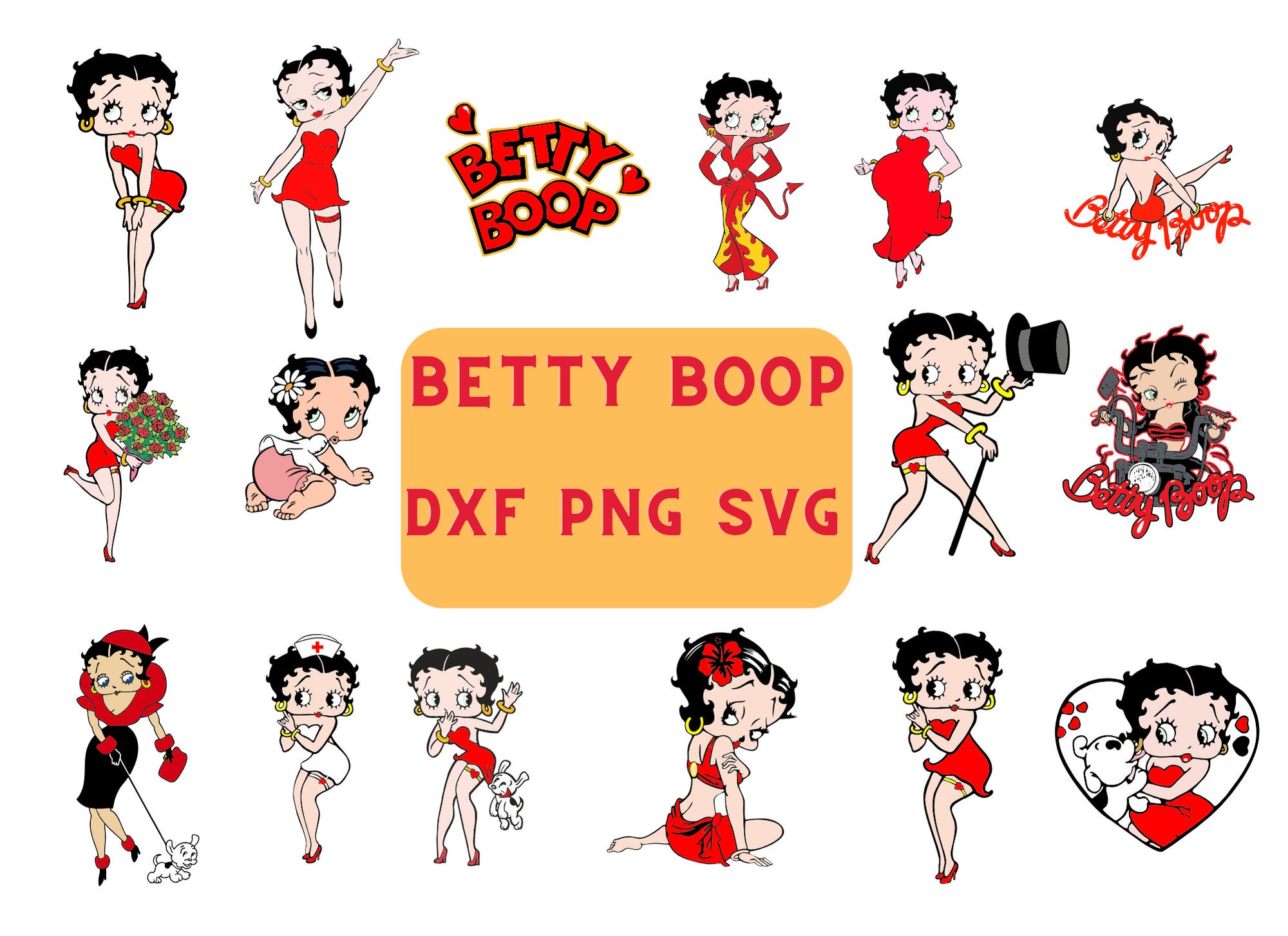 Betty Boop Pictures, Betty Boop SVG, High Quality Layered Files, Svg ...