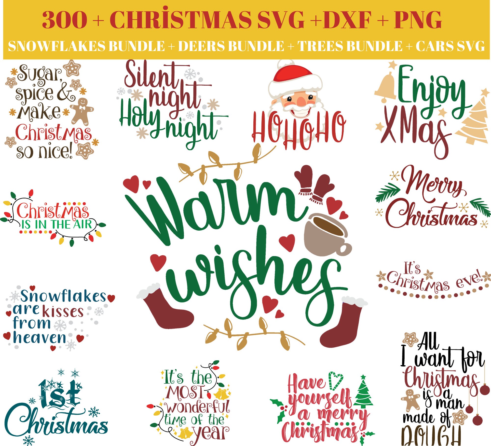 Printable Wishing You a Merry and Bright Christmas Gift Tag, Printable ...