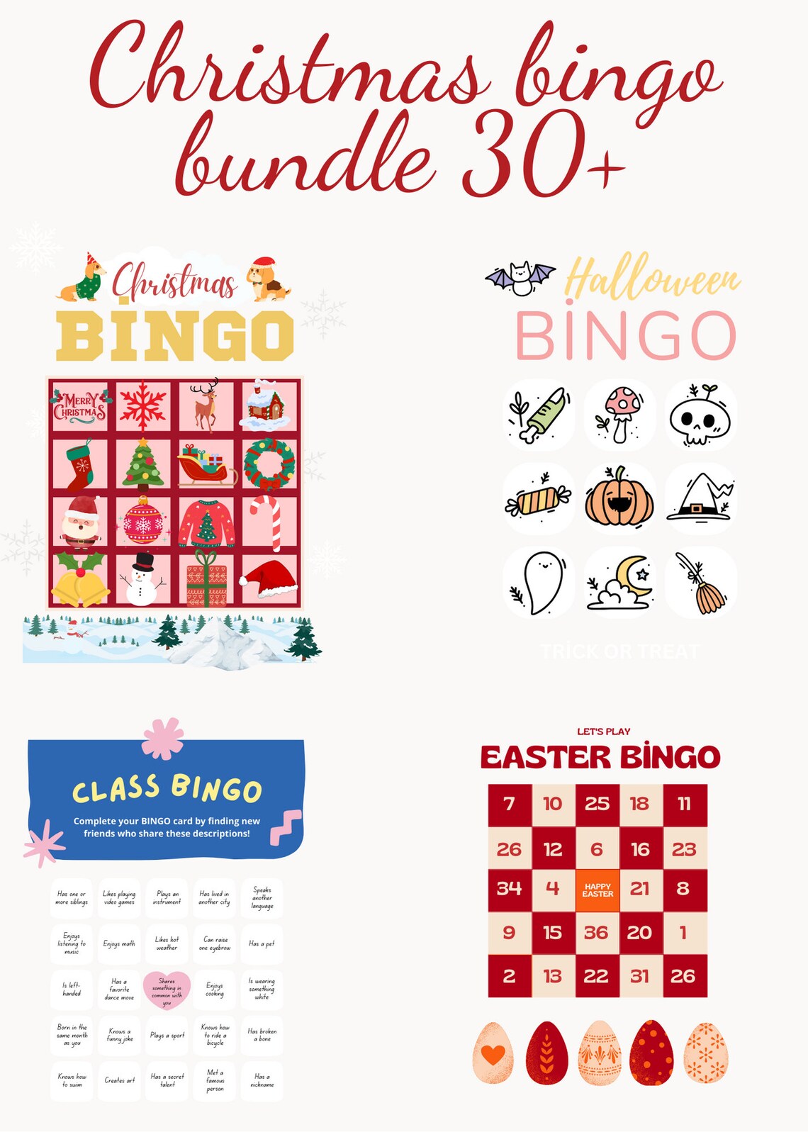 Christmas Bingo Cards, Printable Christmas Bingo, Christmas Party Game ...