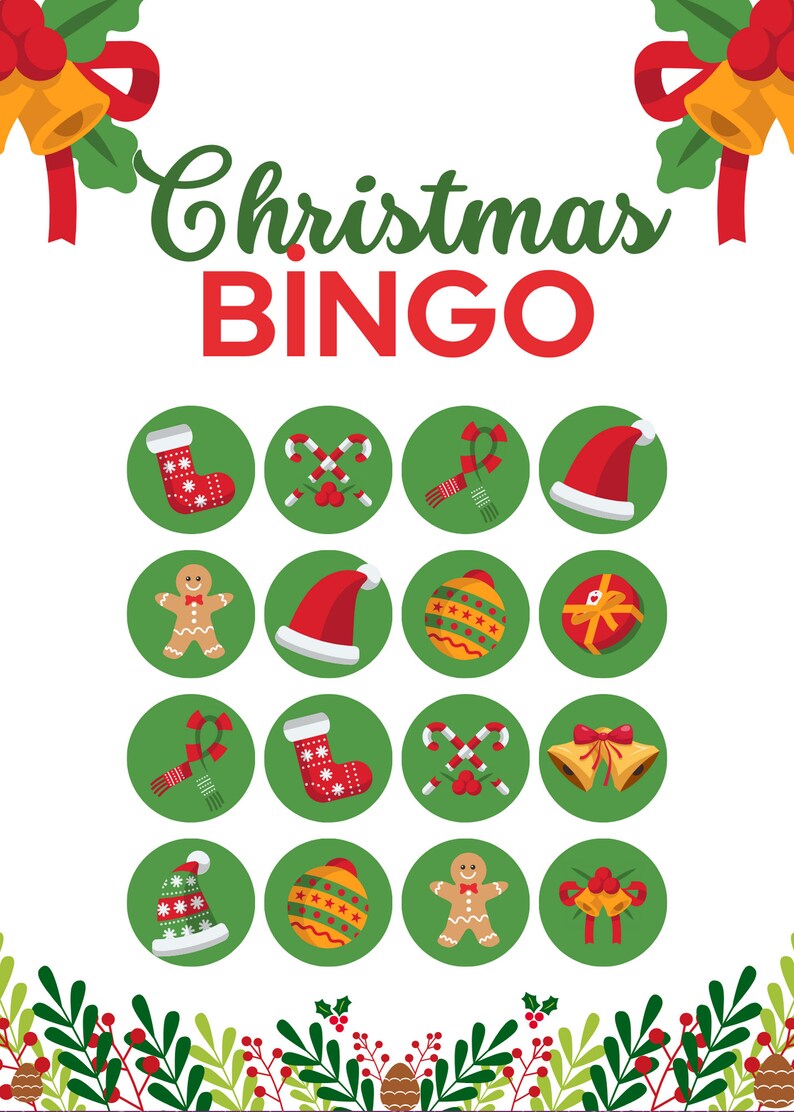 Christmas Bingo Cards, Printable Christmas Bingo, Christmas Party Game ...