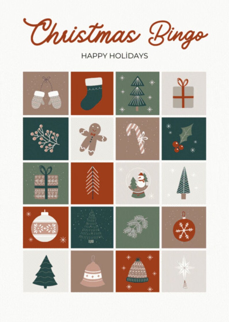 Christmas Bingo Cards, Printable Christmas Bingo, Christmas Party Game ...