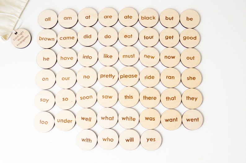 Kindergarten Dolch Sight Words - Wood Flash Cards - Learning Activity ...