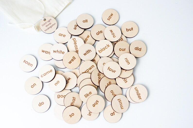 Kindergarten Dolch Sight Words - Wood Flash Cards - Learning Activity ...