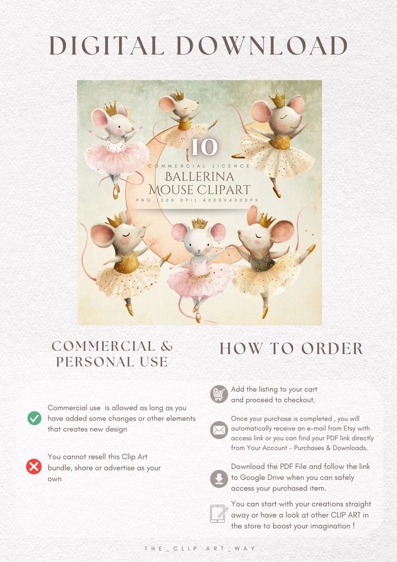 Watercolor Ballerina Mouse PNG Clipart Bundle , Mouse Illustration With ...