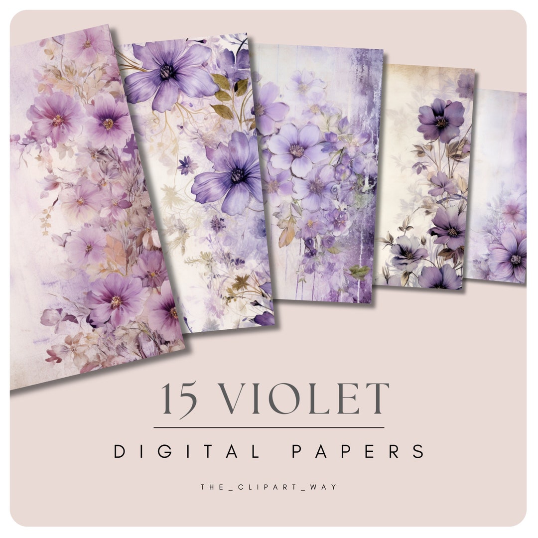 Birth Month Flower Violet Papers Junk Journal Purple February ...