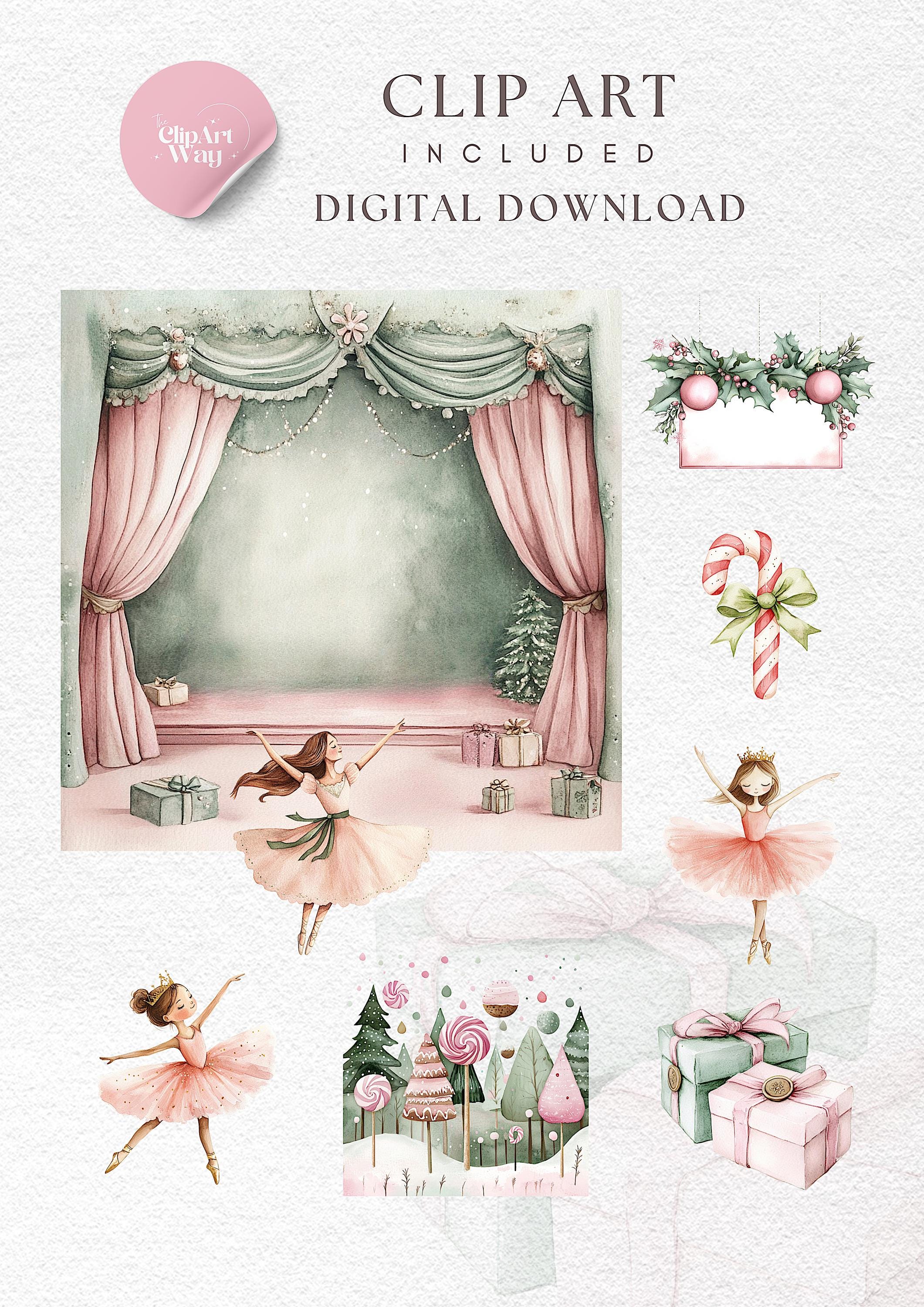 Pastel Nutcracker Clipart Bundle: Watercolor Christmas PNG Images ...