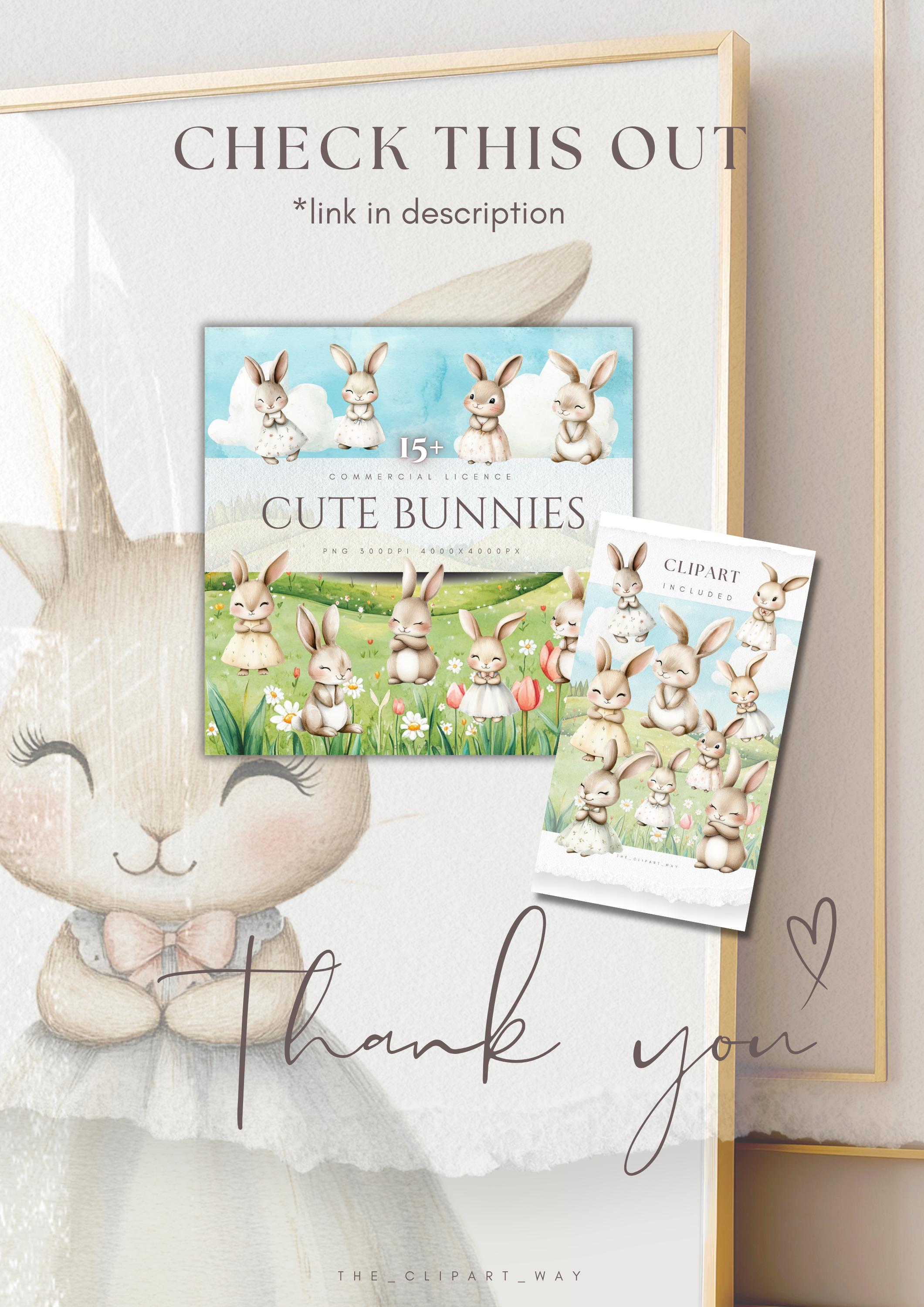 Watercolor Easter Bunny Clipart: PNG Bundle (digital Download) - Etsy
