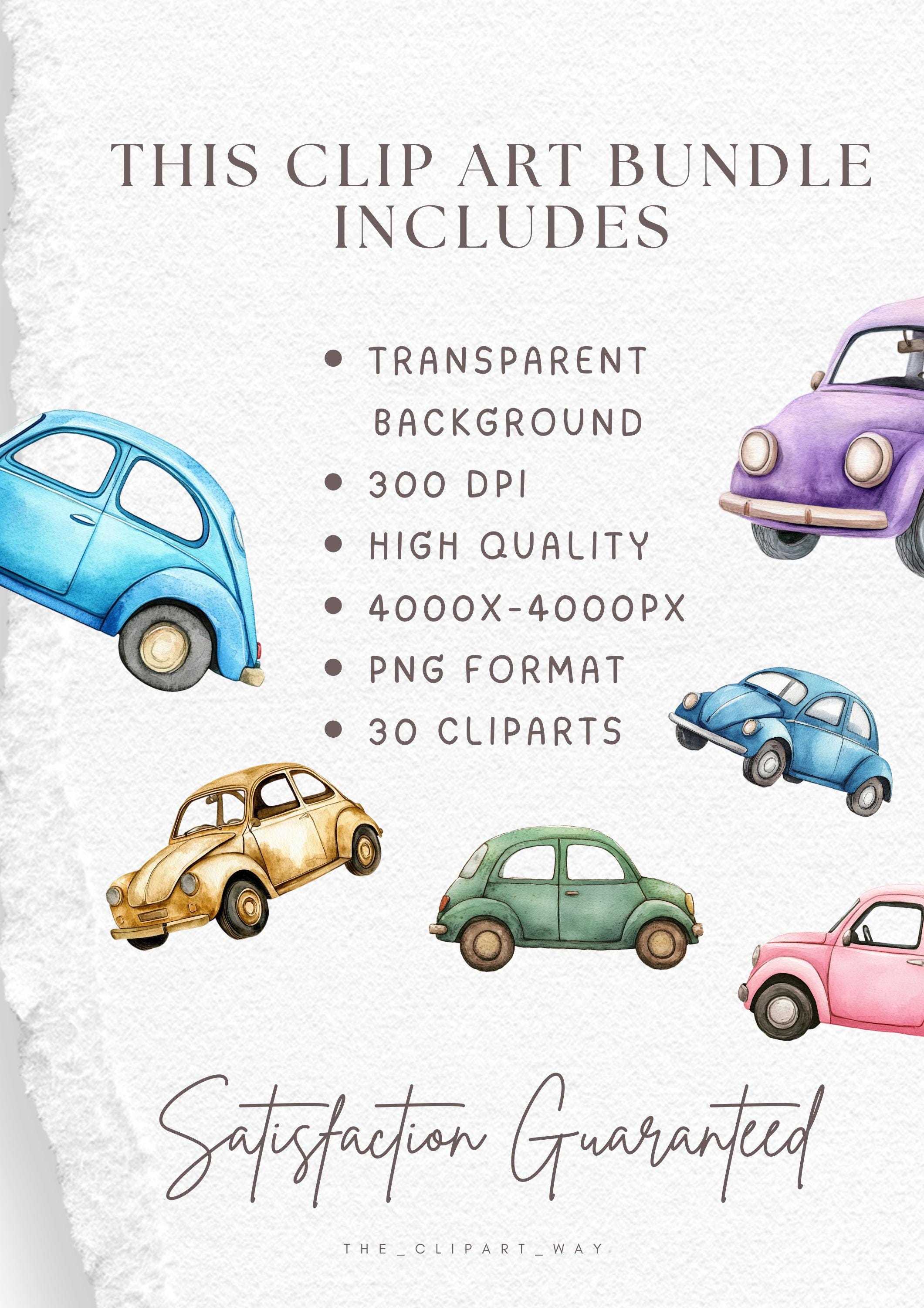 Cars Clipart Set: Watercolor Vehicle Graphics (digital Download) - Etsy