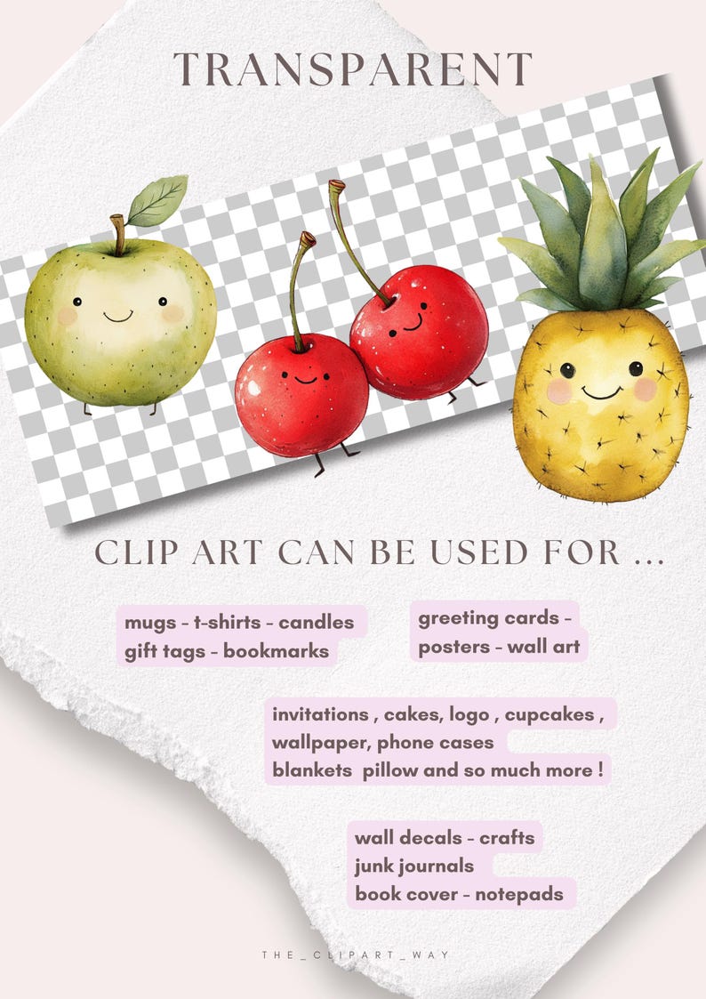 Happy Fruits Clipart Illustration Classroom Decor Print Fruit Healthy ...