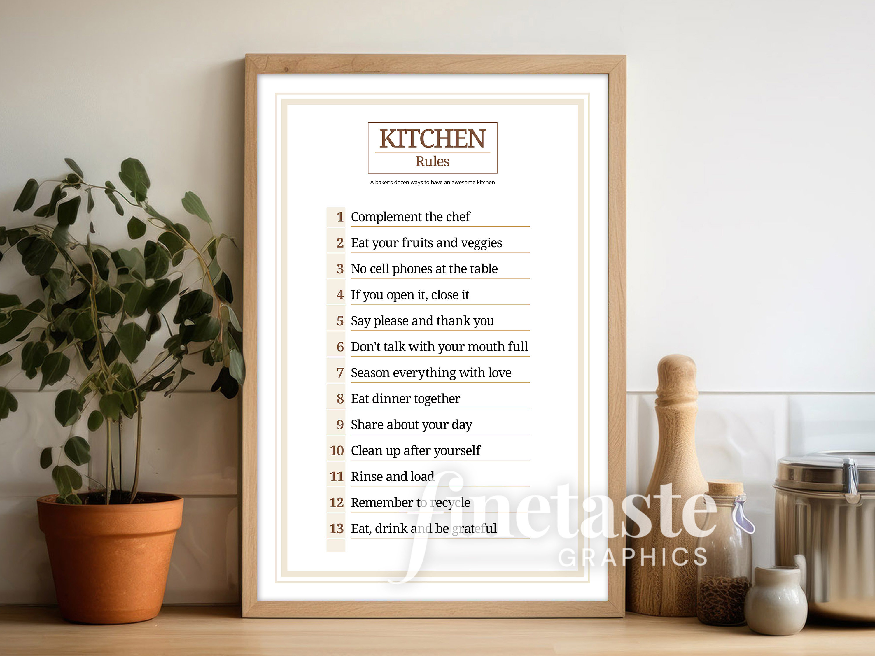 Kitchen Rules Poster - Etsy