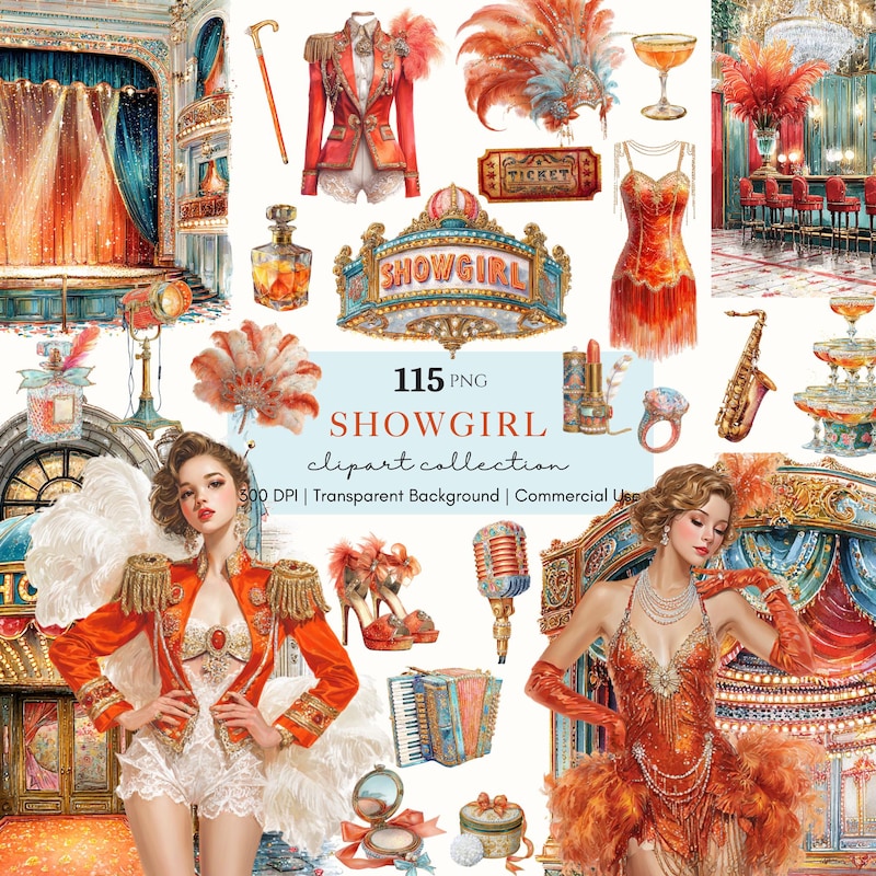 Showgirl Orange Costume - Etsy UK
