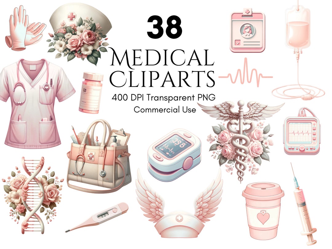 Medical Elements Clipart Healthcare Projects Digital Planner, Digital ...