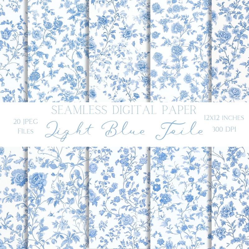 Blue Toile Fabric - Etsy