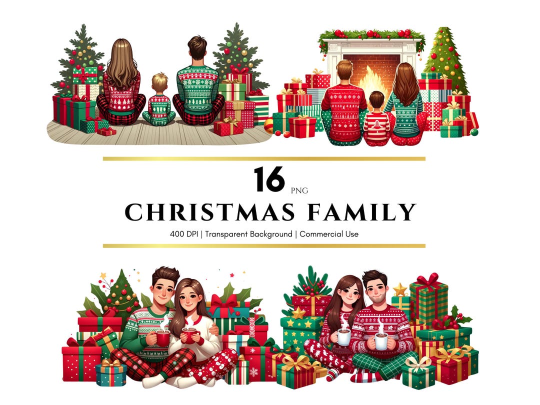 Christmas Family, Family Clipart, Holiday Family, Winter, Christmas ...