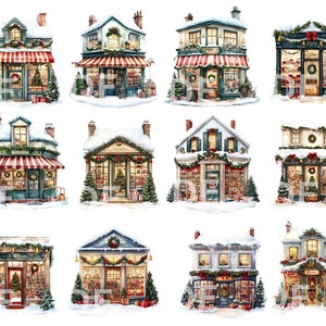 Christmas Shop Storefront Clipart, Holiday Shop Clipart, Winter ...