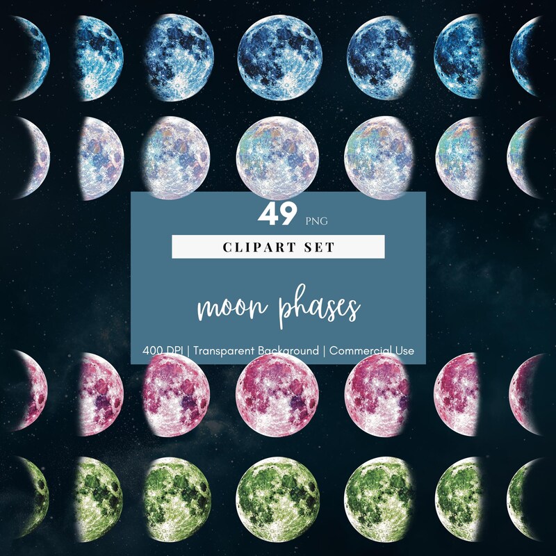 Moon Phase Clipart Svg - Etsy UK