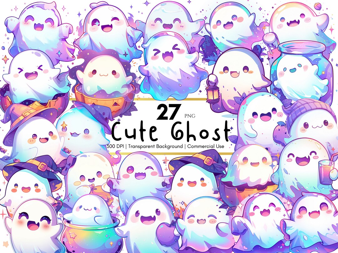 Cute Ghost Png, Cute Ghost Clip Art, Purple Ghost, Kawaii Halloween ...