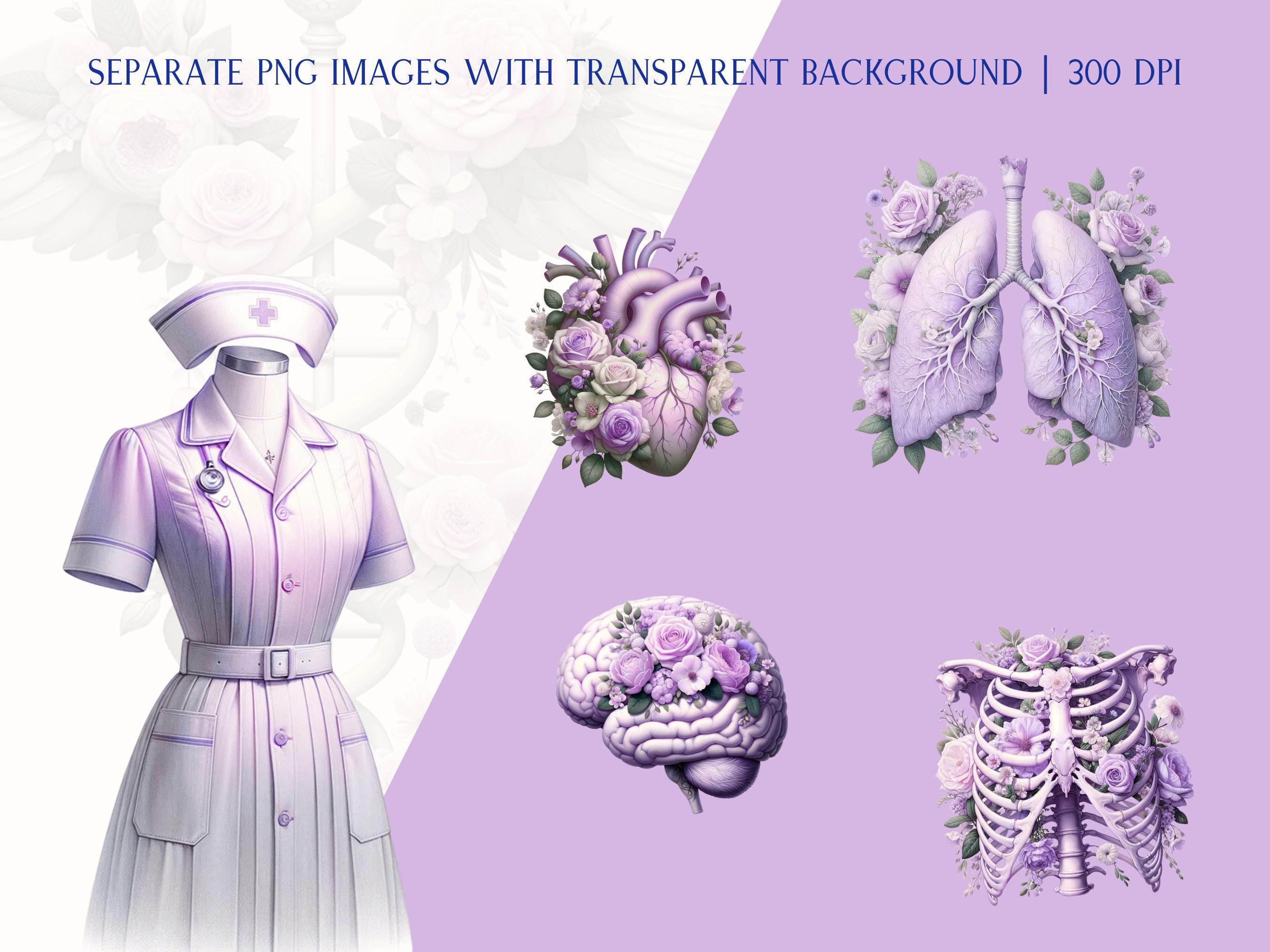 Purple Medical Elements Clipart Healthcare Projects Digital Planner ...