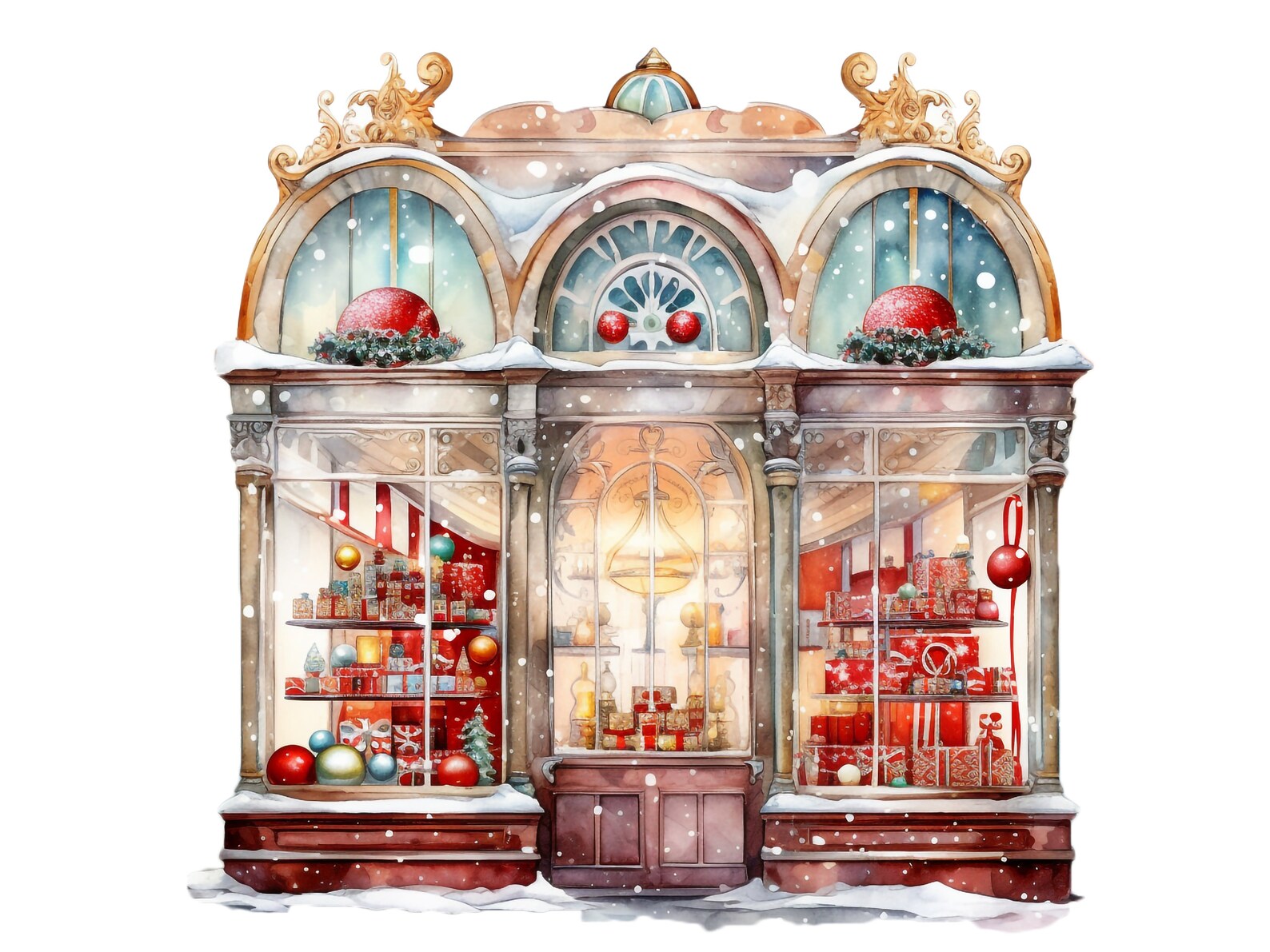 Christmas Shop Window Display, Storefront, Holiday Shop, PNG ...