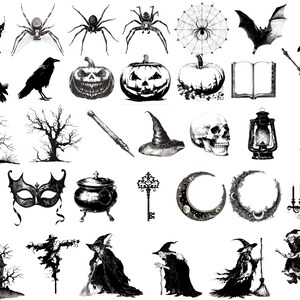 Vintage Halloween Clipart, Halloween PNG, Retro Halloween Clipart ...