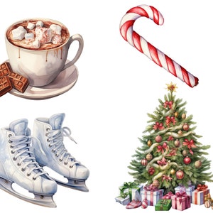 Christmas Classic Bundle Clipart, Winter Holiday, Digital PNG File ...