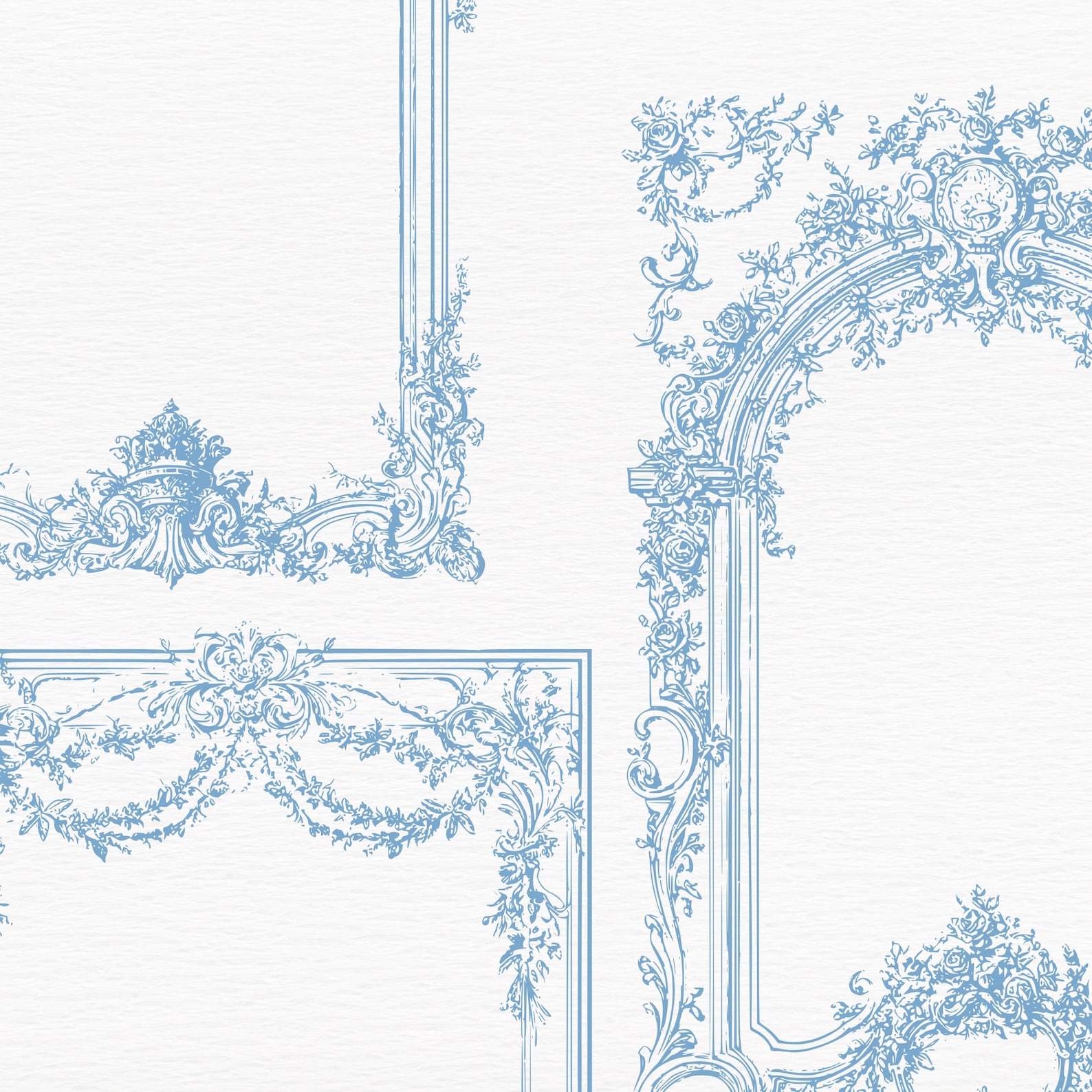 Baroque Frames SVG PNG, Line Art Wedding Invitation Crest Ornamental ...