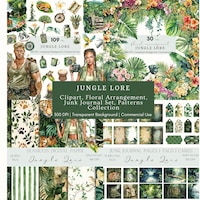 Watercolor Jungle Themed Digital Paper Pack, Jungle Forest Digital ...