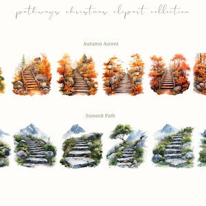 Watercolor Pathways Clipart Wildflower Path PNG Stairs Cobblestone ...