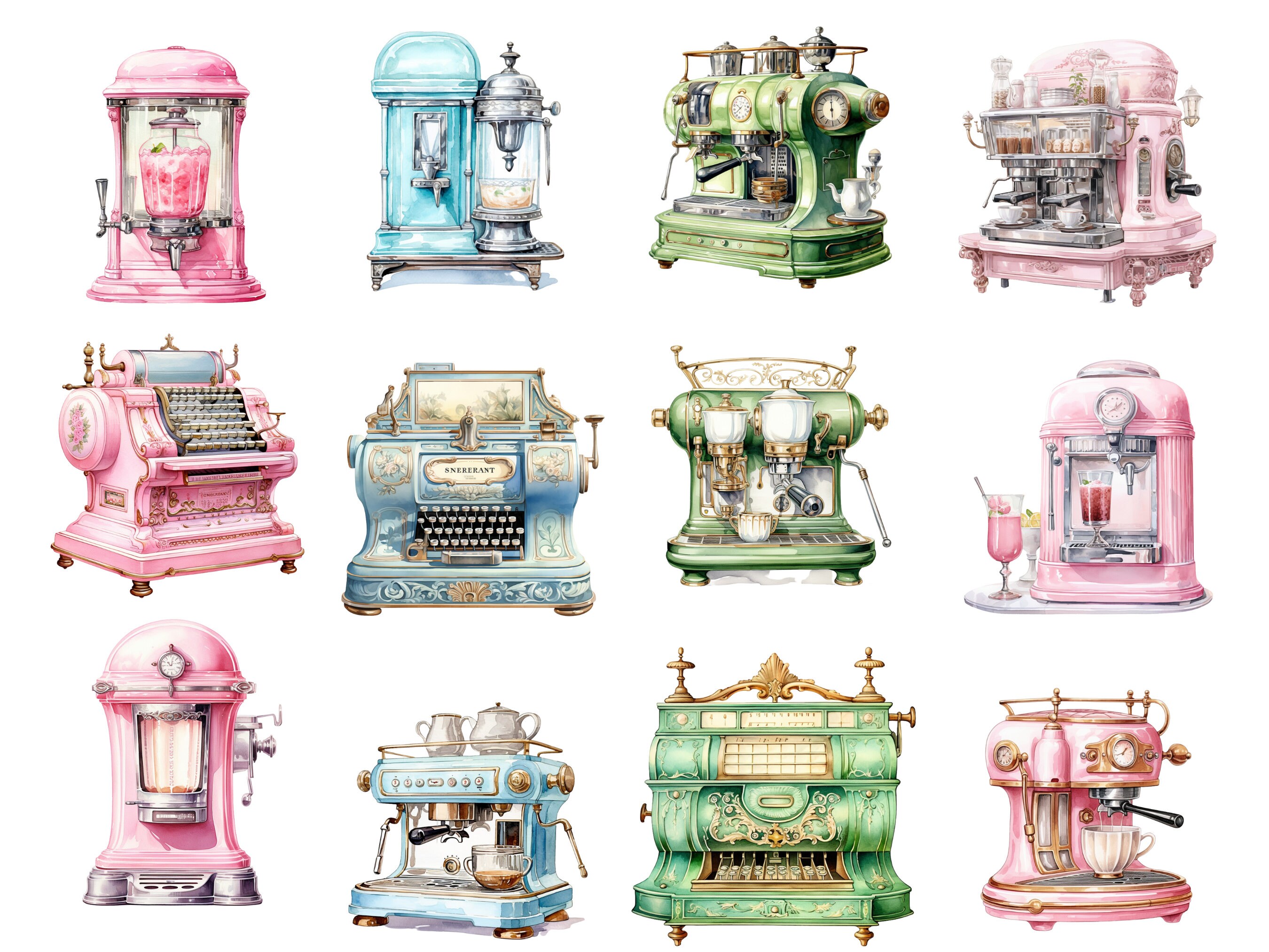 Paris Cafe Elements Clipart Set, Parisian Restaurant, Paris Bakery Shop ...