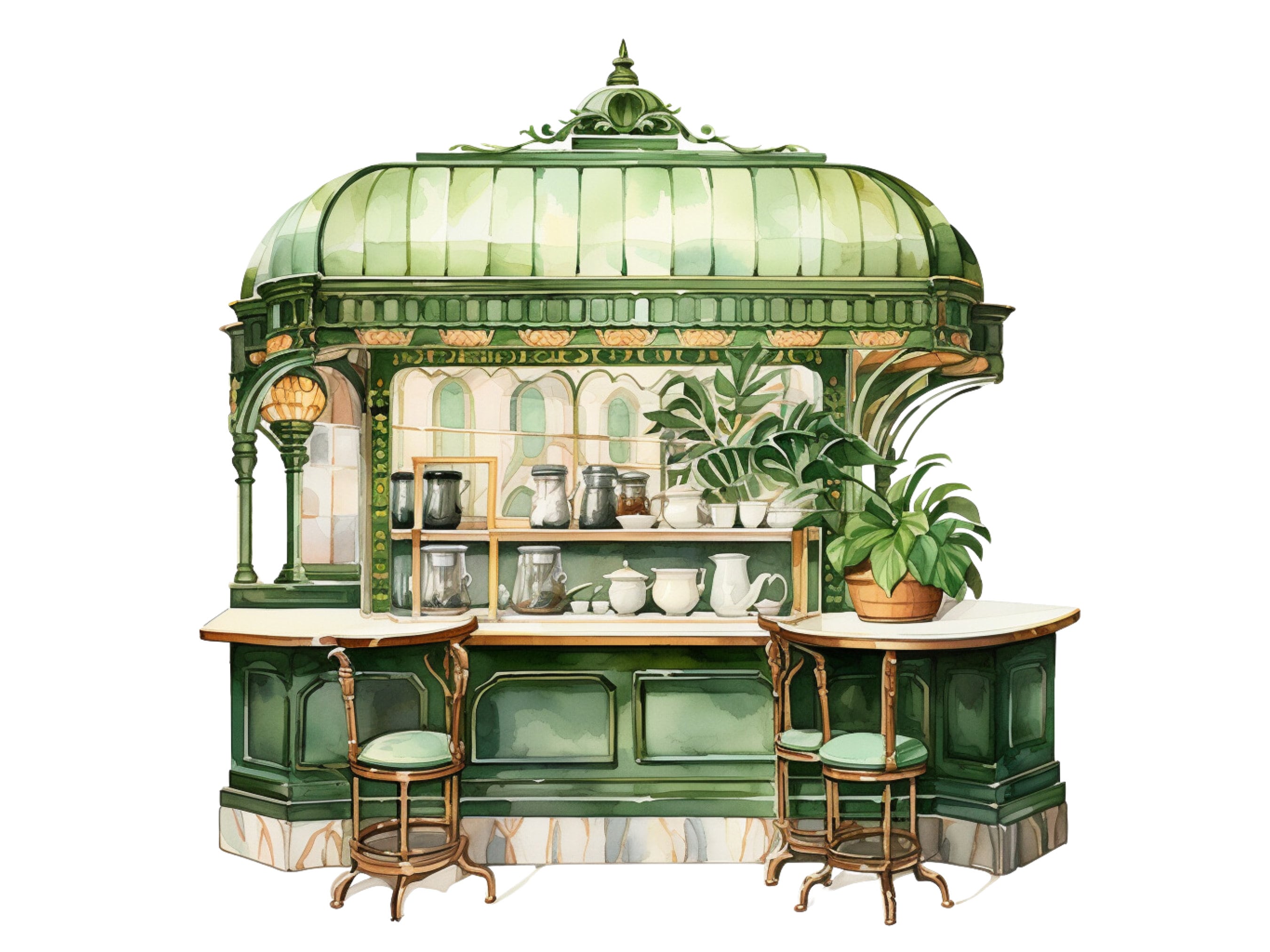 Paris Cafe Elements Clipart Set, Parisian Restaurant, Paris Bakery Shop ...