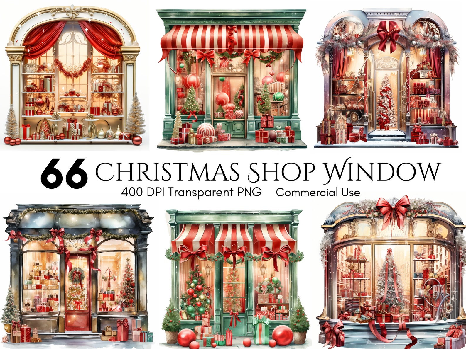 Christmas Shop Window Display, Storefront, Holiday Shop, PNG ...