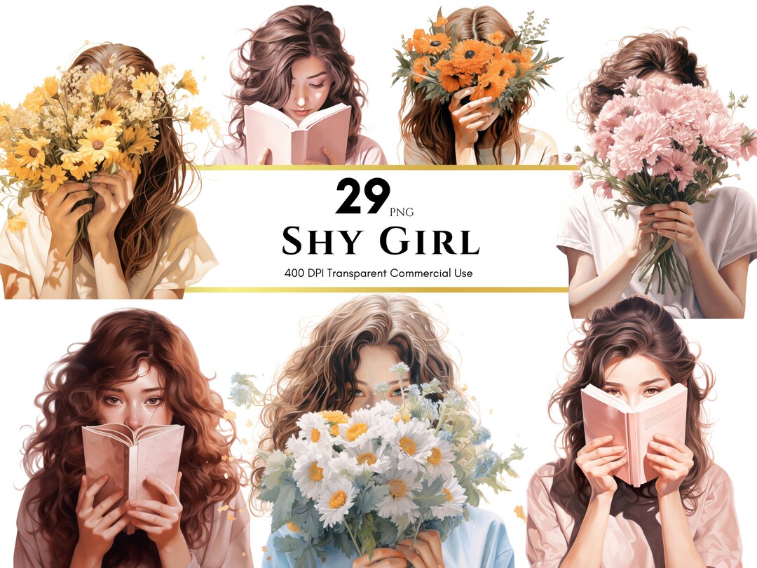 Shy Girl Clipart, Fashion Girl, Bookworm Tag, Fashion Illustration ...