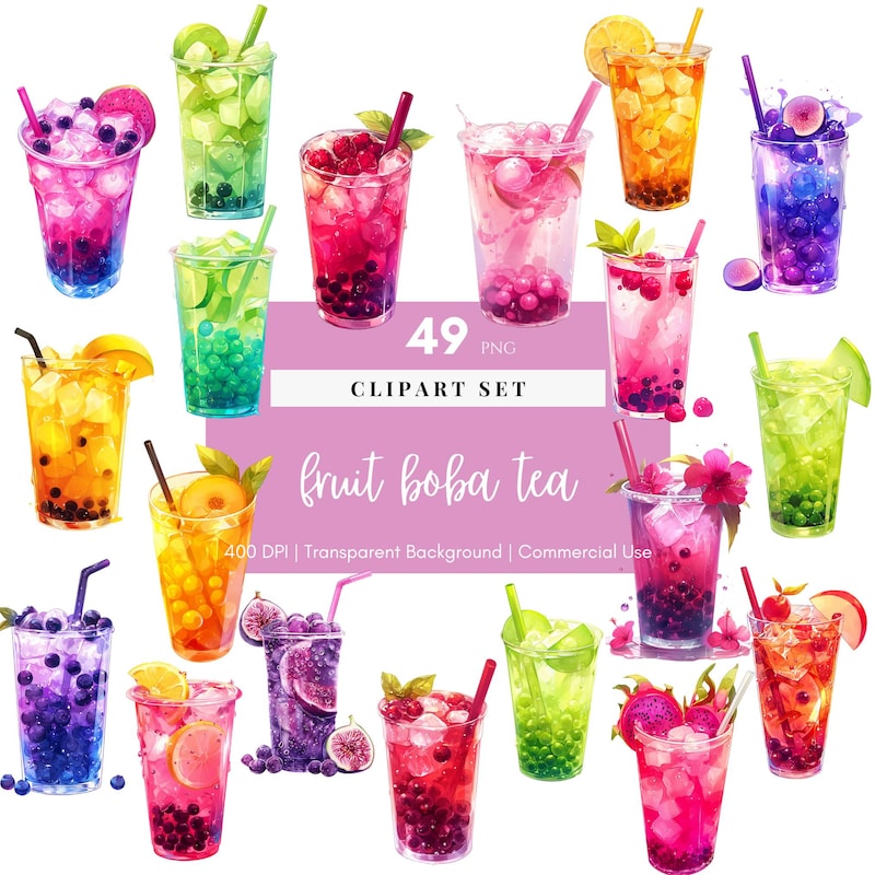 Boba Clip Art Kawaii - Etsy