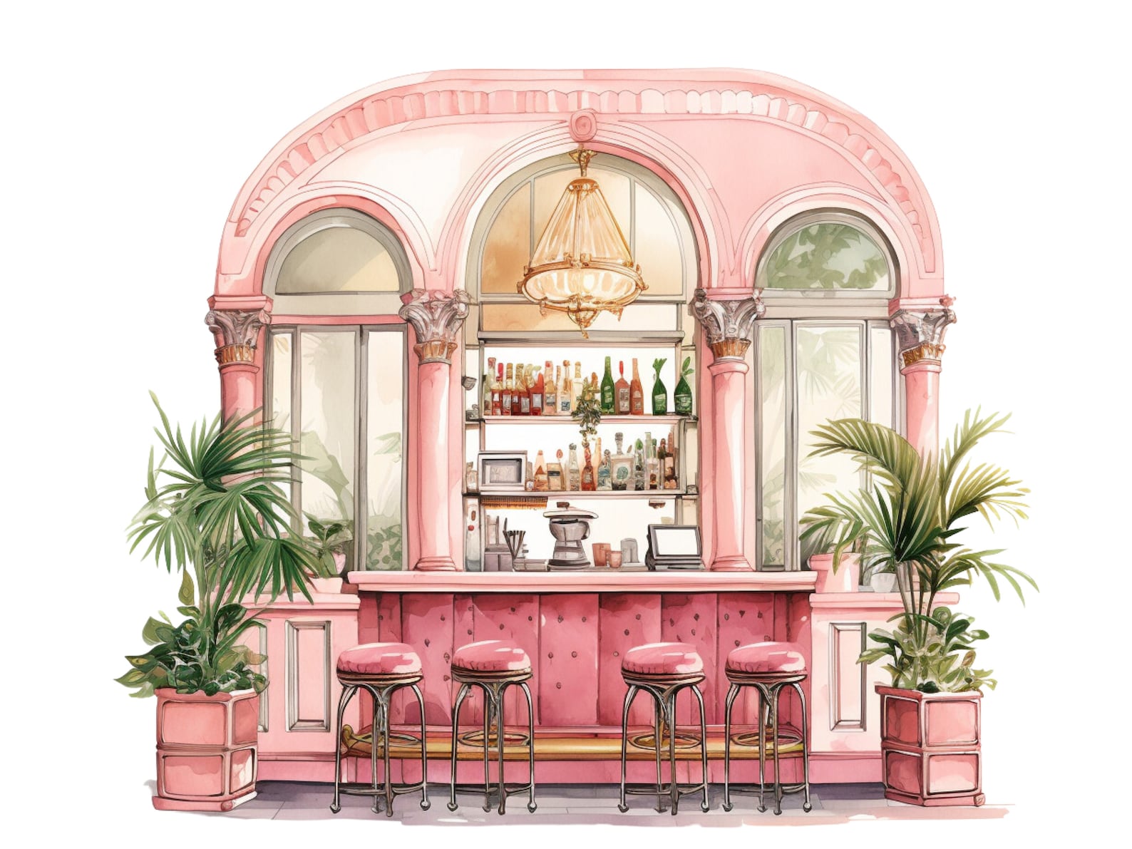 Paris Cafe Elements Clipart Set, Parisian Restaurant, Paris Bakery Shop ...