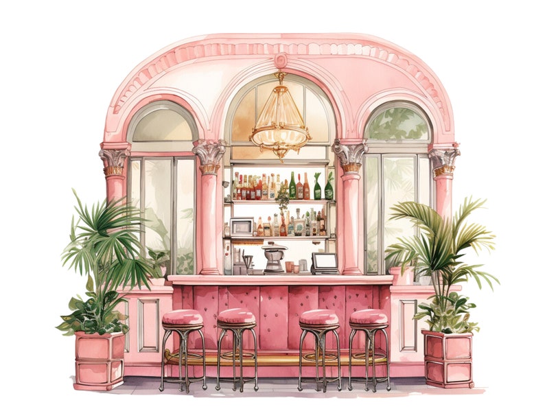 Paris Cafe Elements Clipart Set, Parisian Restaurant, Paris Bakery Shop ...