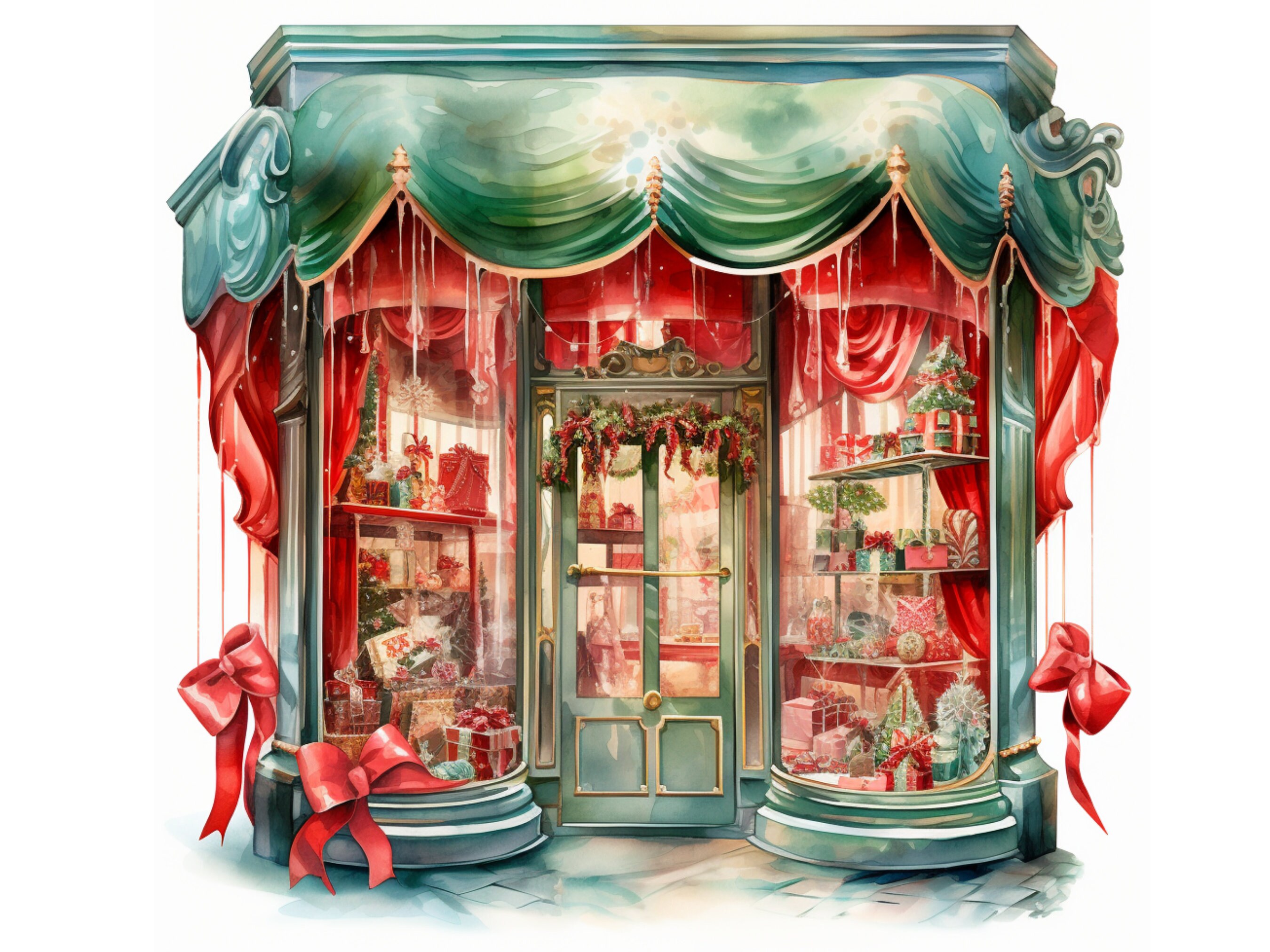 Christmas Shop Window Display, Storefront, Holiday Shop, PNG ...