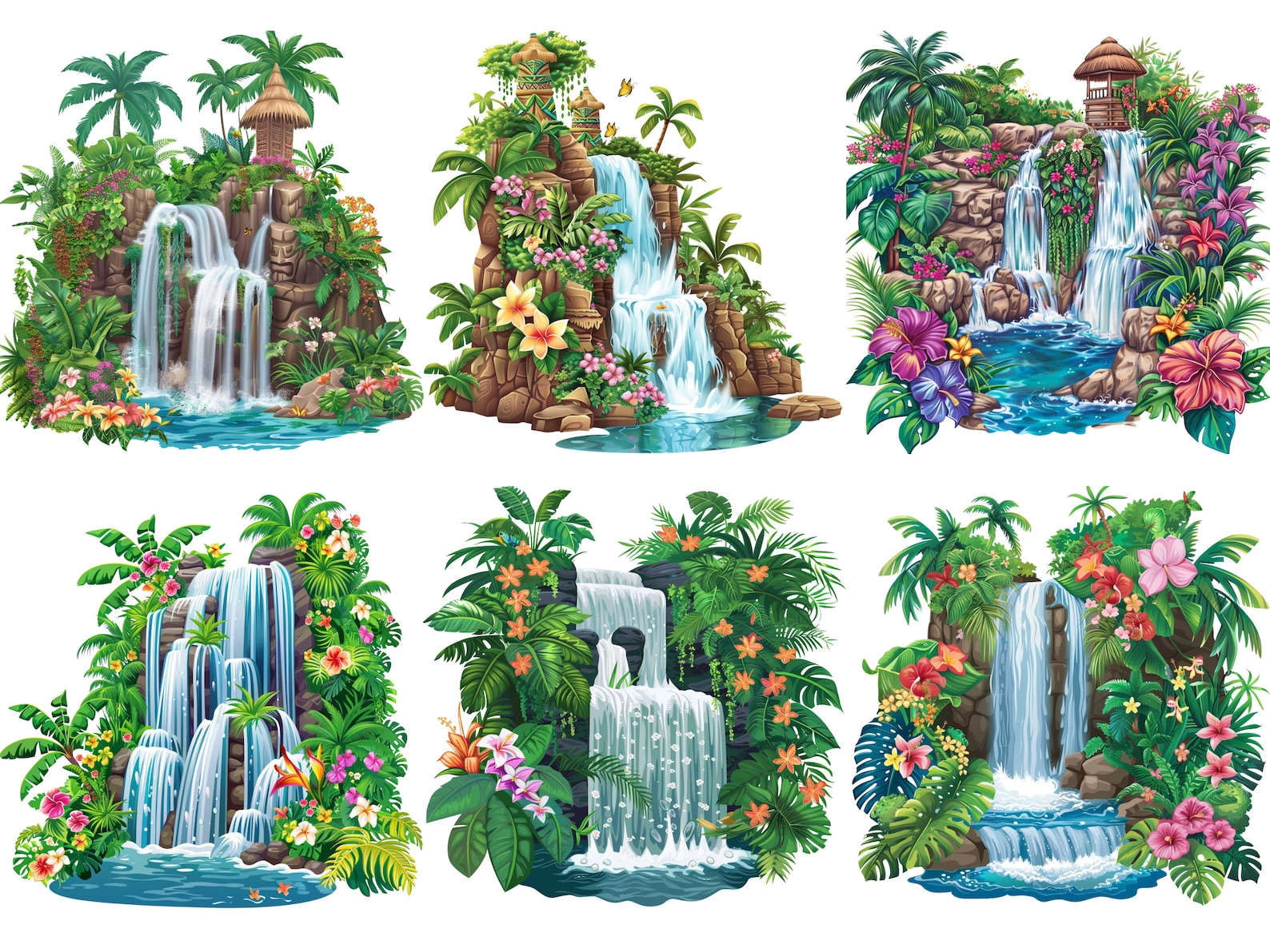 Tropical Island Clipart, Paradise Island Clipart, Beach Clipart, Summer ...