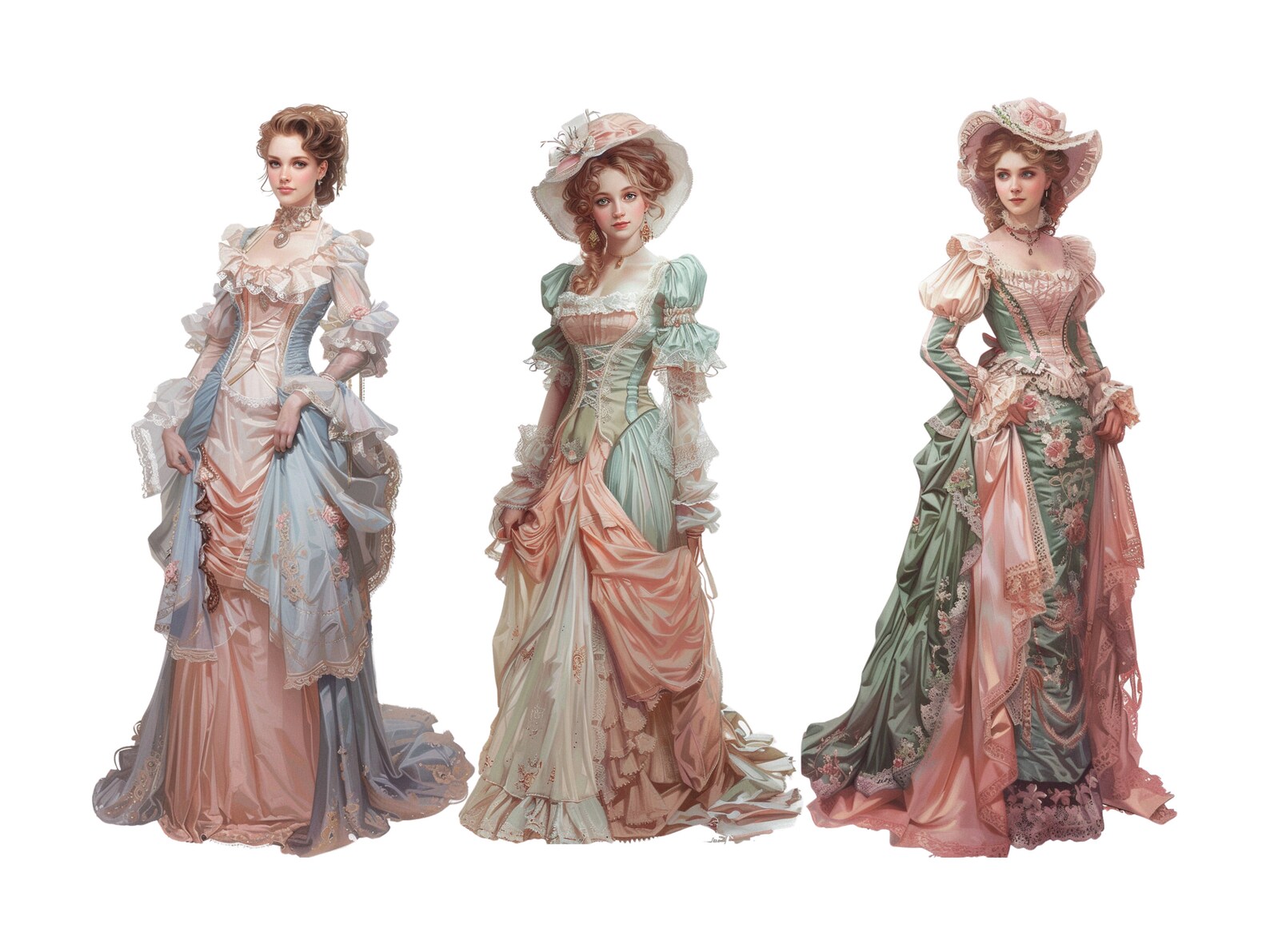Victorian Lady Full Body Clipart Vintage Lady Victorian Women Clipart ...